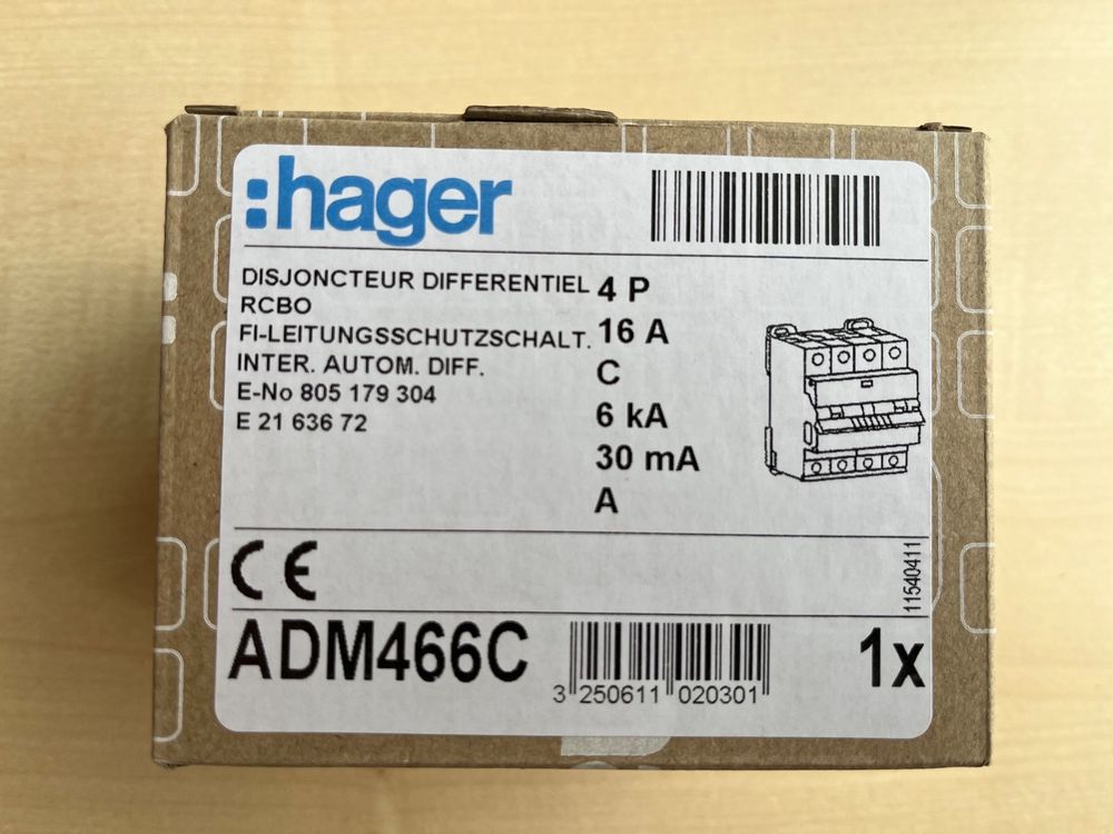 Fehlerstrom-Leitungsschutzschalter 4P 6kA C-16A 30mA A Typ A (Neuf avec emballage d'origine) à ...