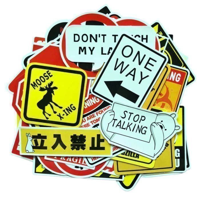 50 tlg Stickerset Warnungen Verbote Schilder Achtung Verkehr | Kaufen ...