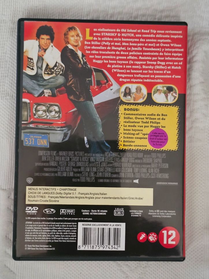 Starsky et Hutch DVD - Ben Stiller, Owen Wilson - film (Neuf (Voir ...