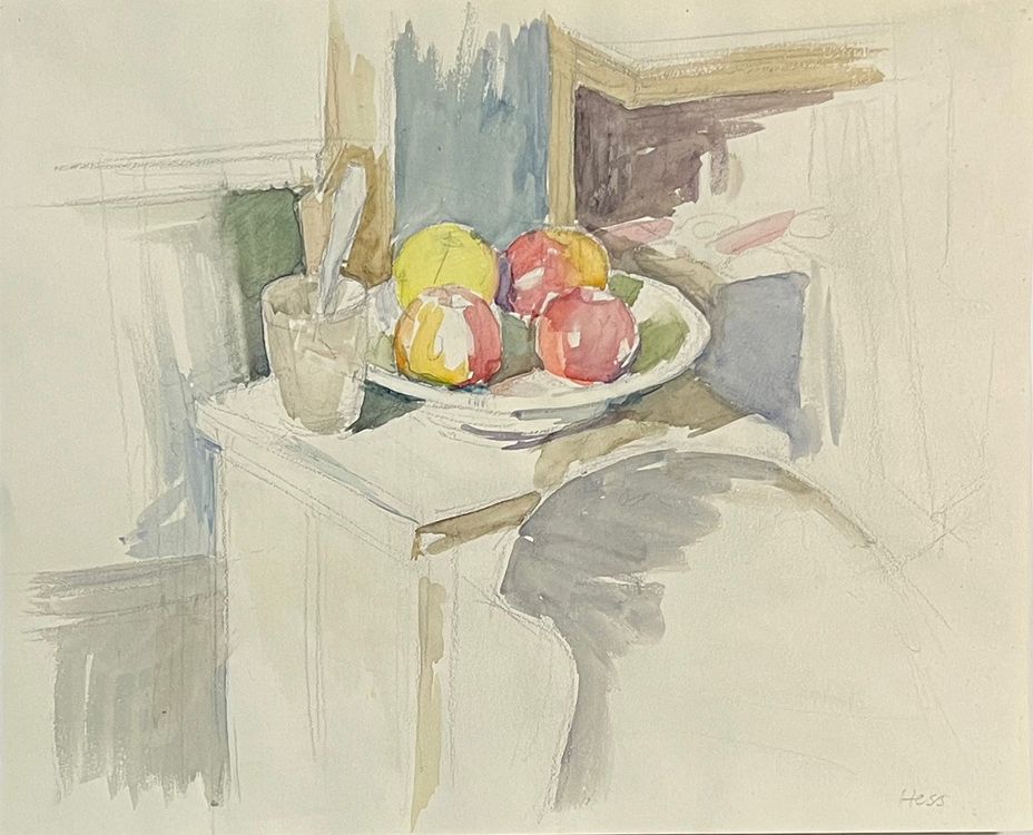Hildi Hess. Stillleben mit Früchten. Aquarell auf Papier. (Gebraucht ...