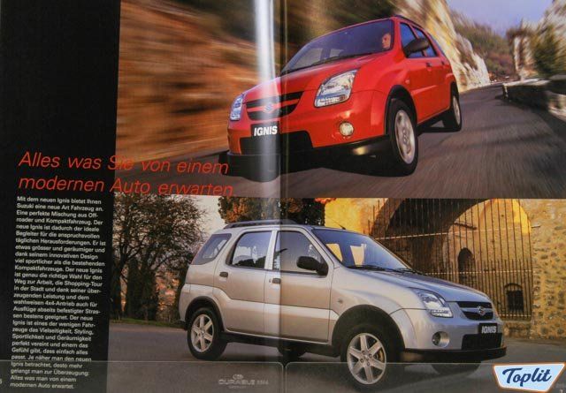 ORIGINAL NEUWAGEN PROSPEKT - SUZUKI IGNIS ALLE TYPEN - 2003 (Gebraucht ...