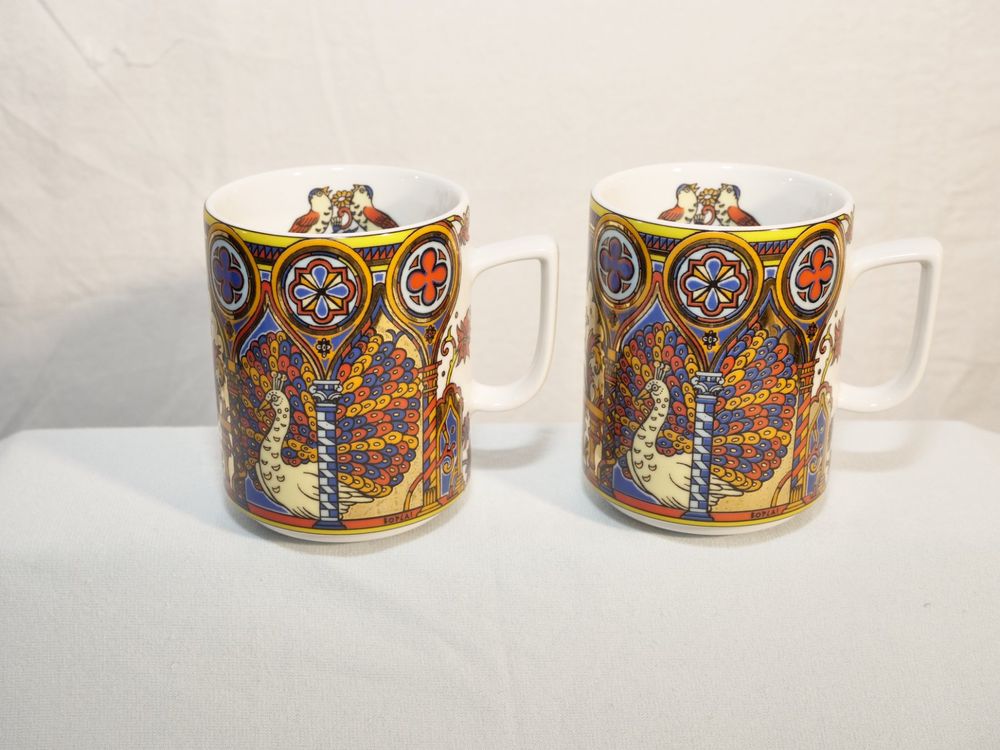 2 Tassen / Mugs Bopla Langenthal: Pfau glänzend (Gebraucht) in ...