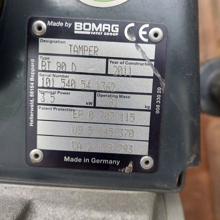 Tamper Bomag BT 80D Diesel (Defekt) in Niederuzwil für CHF 290 – nur ...