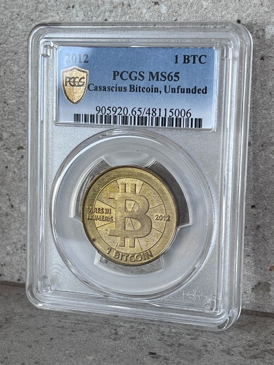 1 Bitcoin Casascius Physical Münze 2012 PCGS MS65 Zertifikat (Gebraucht ...