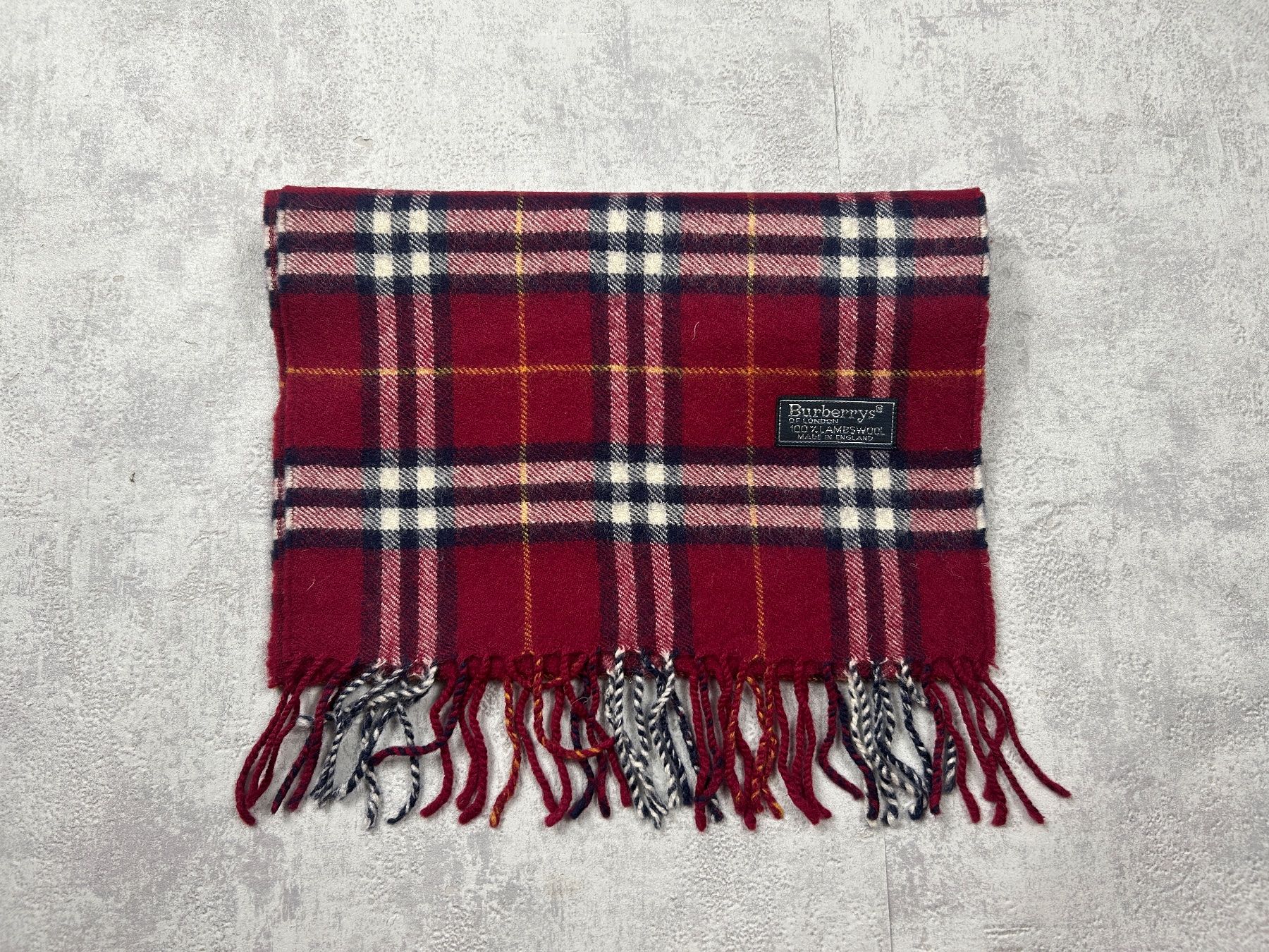 Écharpe Burberry's vintage Bordeaux en Laine / Schal / Scarf (Neuf ...