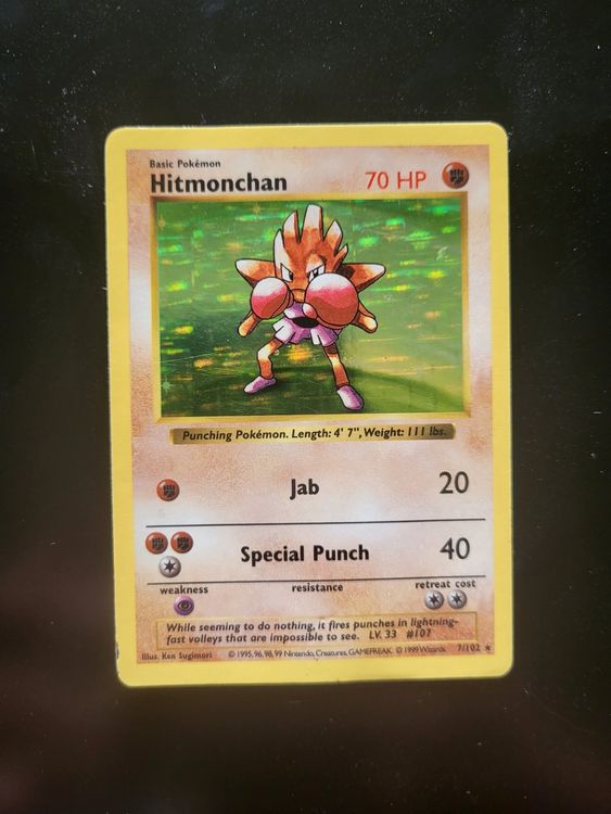 Pokemon Hitmonchan Shadowless Base Set Holo (Gebraucht) in ...