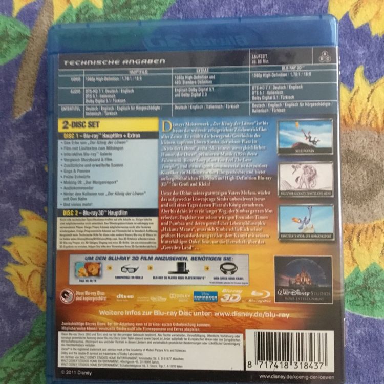 📀 Der König der Löwen Blu Ray 3D +2D- 2 Disc📀 (Neu (gemäss Beschreibung)) in Blauen für CHF 9.9 ...