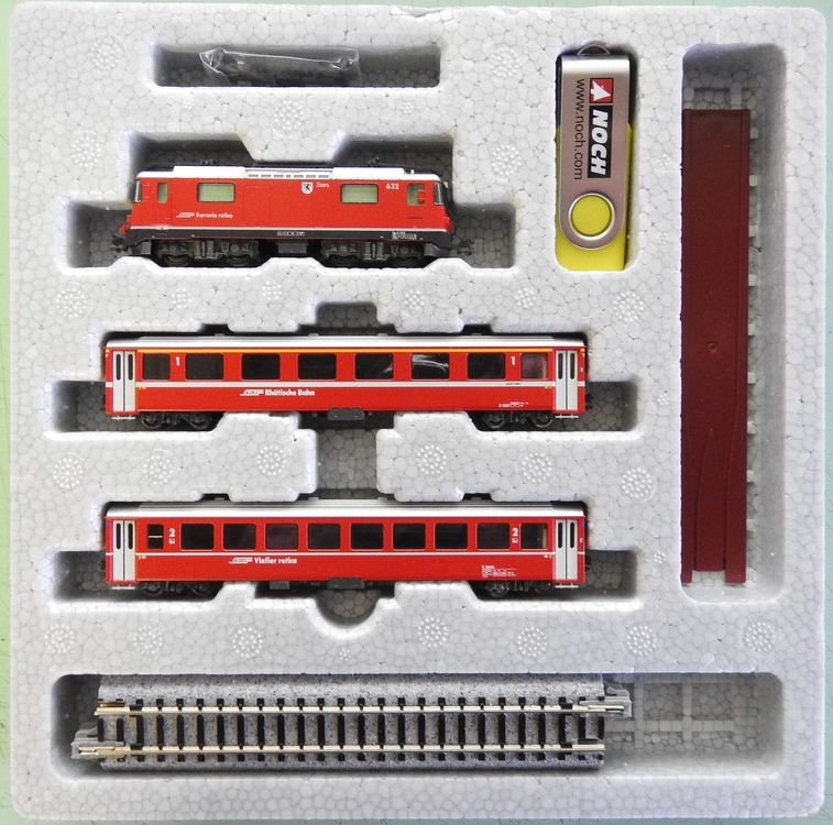 RhB Ge 4/4-II 632 Zizers 3er Set mit Licht Kato Neu Spur N (Neu und ...