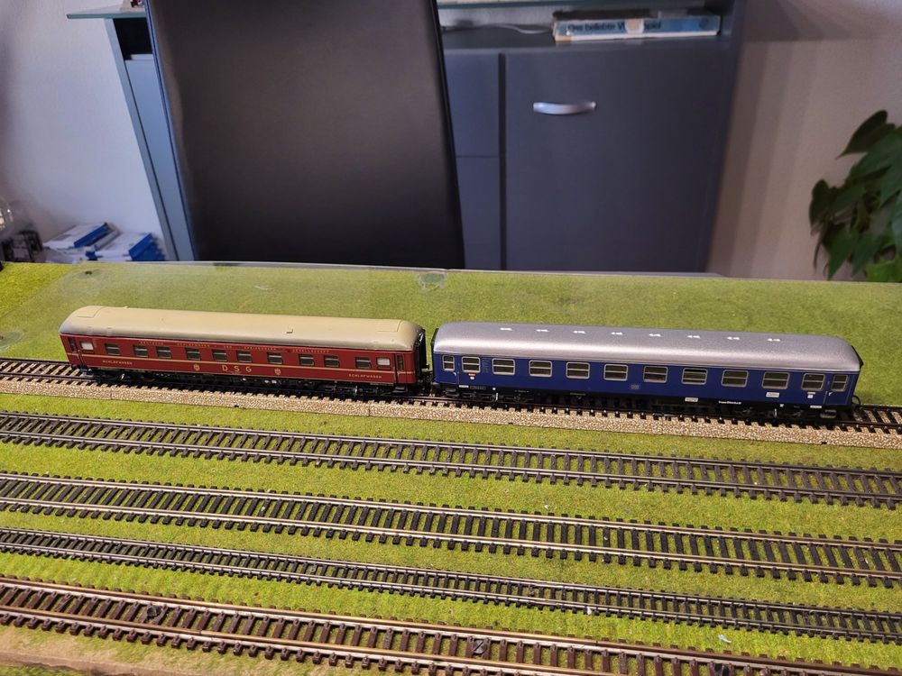 Märklin 1x DB DSG Schlafw.1x DB Persw. AC Beleuchtet Blech (Gebraucht ...