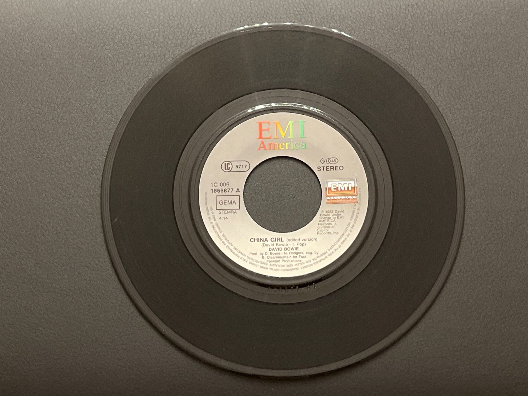 David Bowie – China Girl – 45 tours EMI America / Vinyl 7" (D'occasion ...