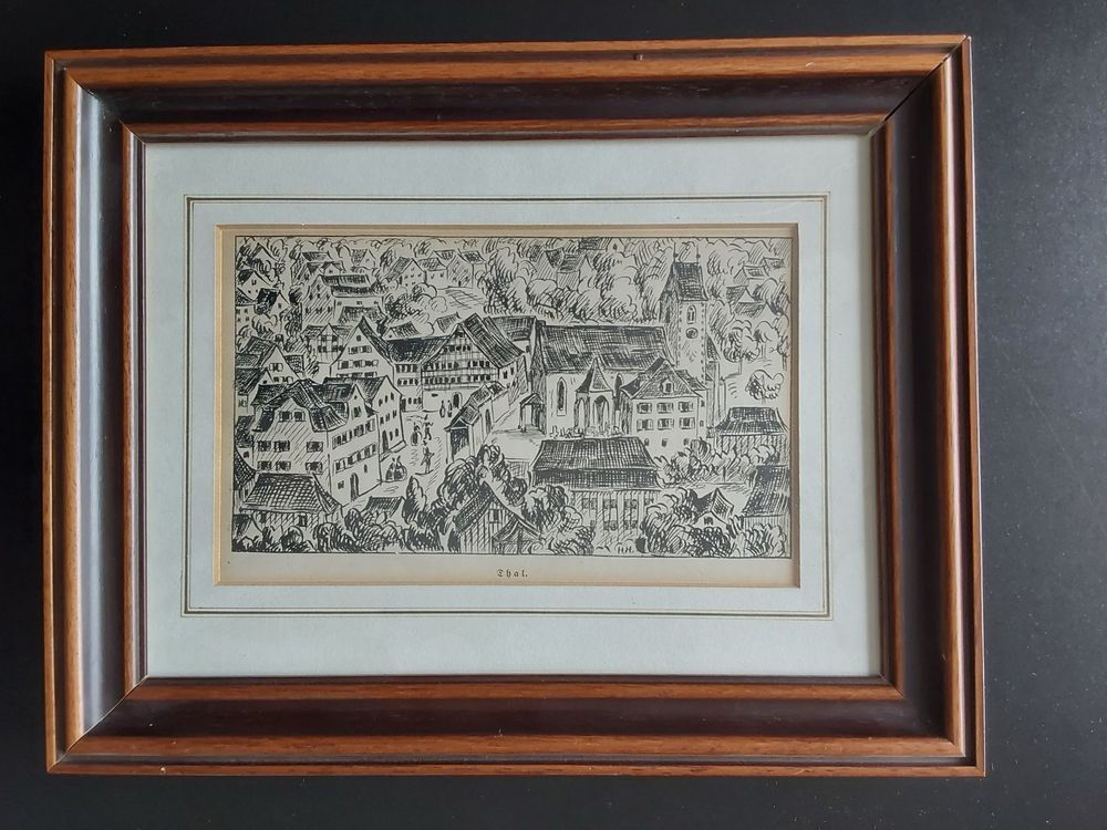 Heinrich Herzig. Thal. Mit Rahmen 22x28cm. | Kaufen auf Ricardo