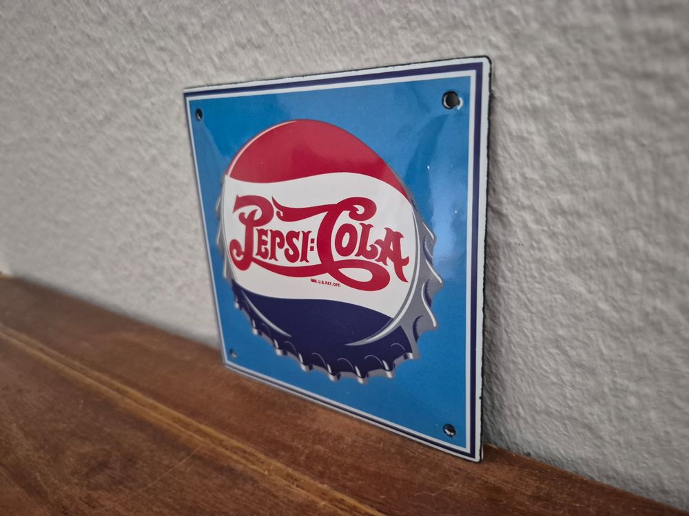 Emailschild Pepsi Cola Korken Logo Bar Salon Emaille Schild (Neu ...