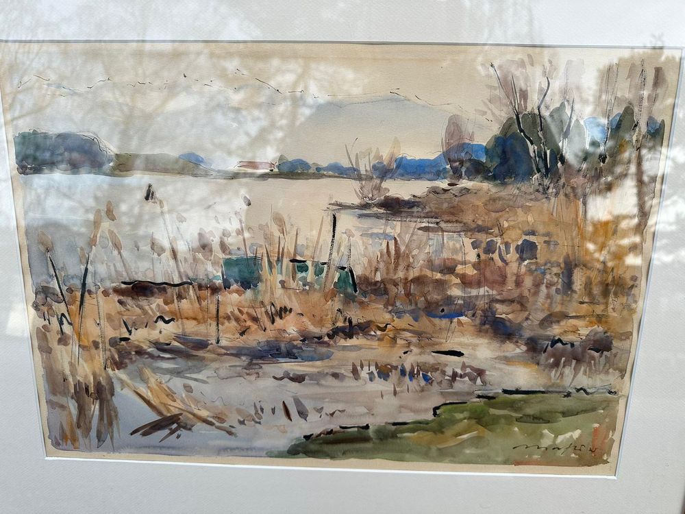Aquarelle de Walter Mafli le lac de Neuchâtel 50fois40 | Kaufen auf Ricardo