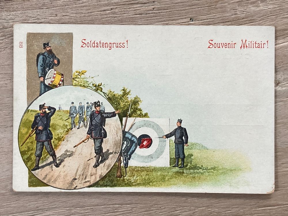 1. Weltkrieg Soldaten Litho AK "Souvenier Militär" | Kaufen auf Ricardo