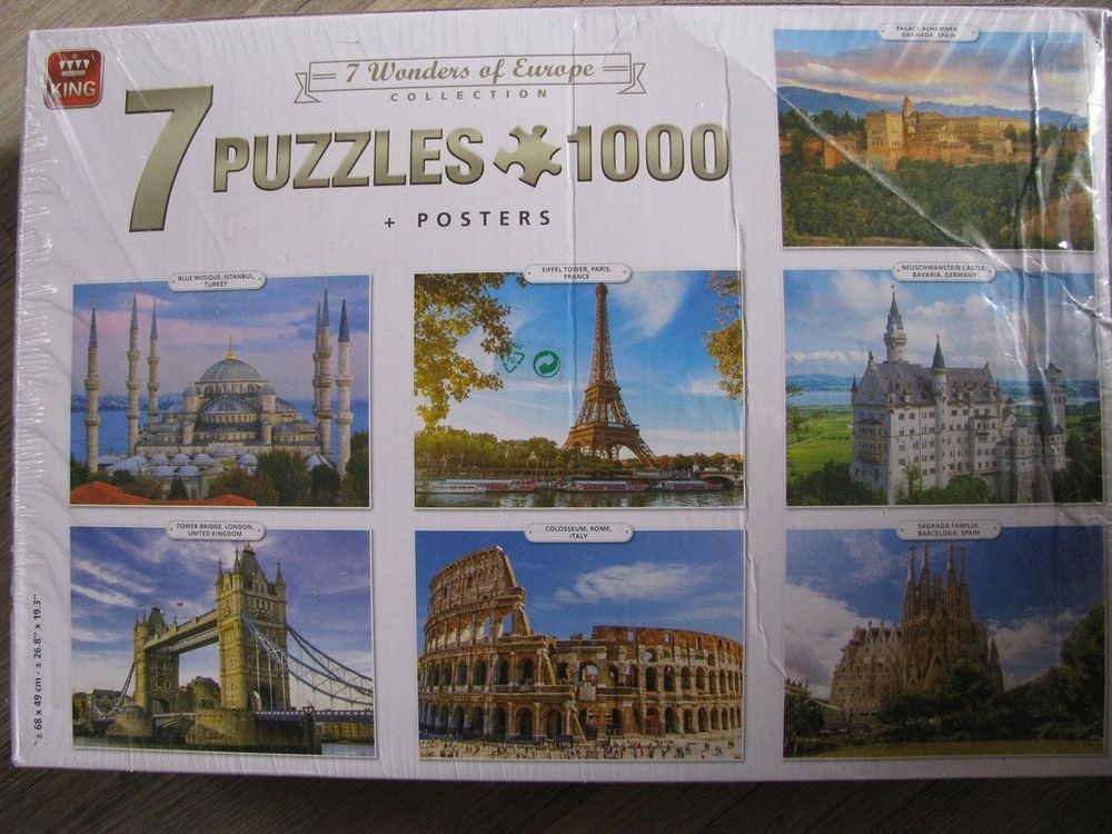 7 Puzzles x 1000 Teile Wonders of Europe OVP (Neu und originalverpackt) in Zweisimmen für CHF 14 ...