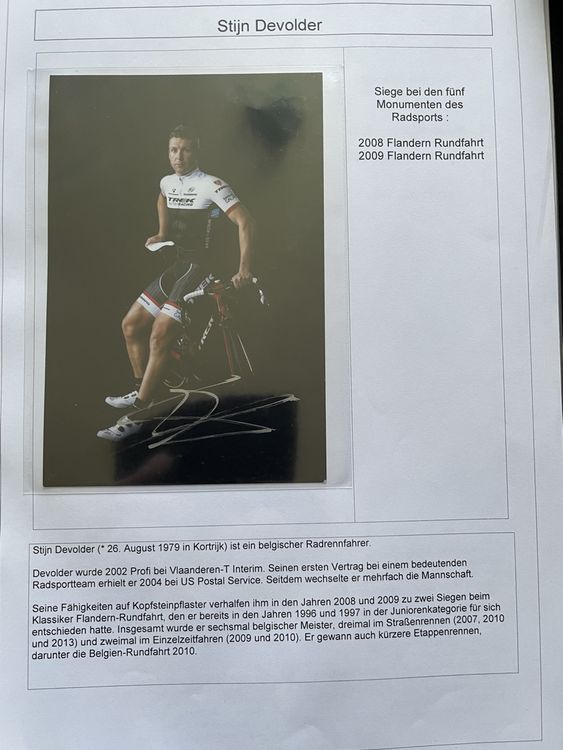 Stijn Devolder Radrennfahrer Autogramm (Gebraucht) in Olten für CHF 7 – mit Lieferung auf ...