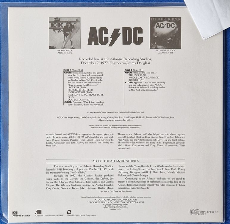 AC/DC Live- Rare vinyle 1977 - Atlantic ! (Neuf (Voir description)) à ...