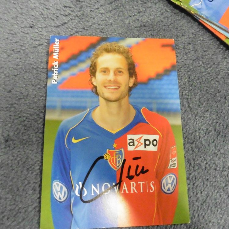 FC-Basel,Foto,90-er J.,Autogramm,Patrick Müller,Sponsoren (Gebraucht ...