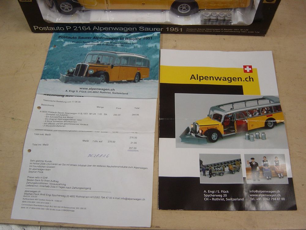 SAURER Alpenwagen III 1951 Postauto P2164 in 1:24 (Gebraucht) in für ...