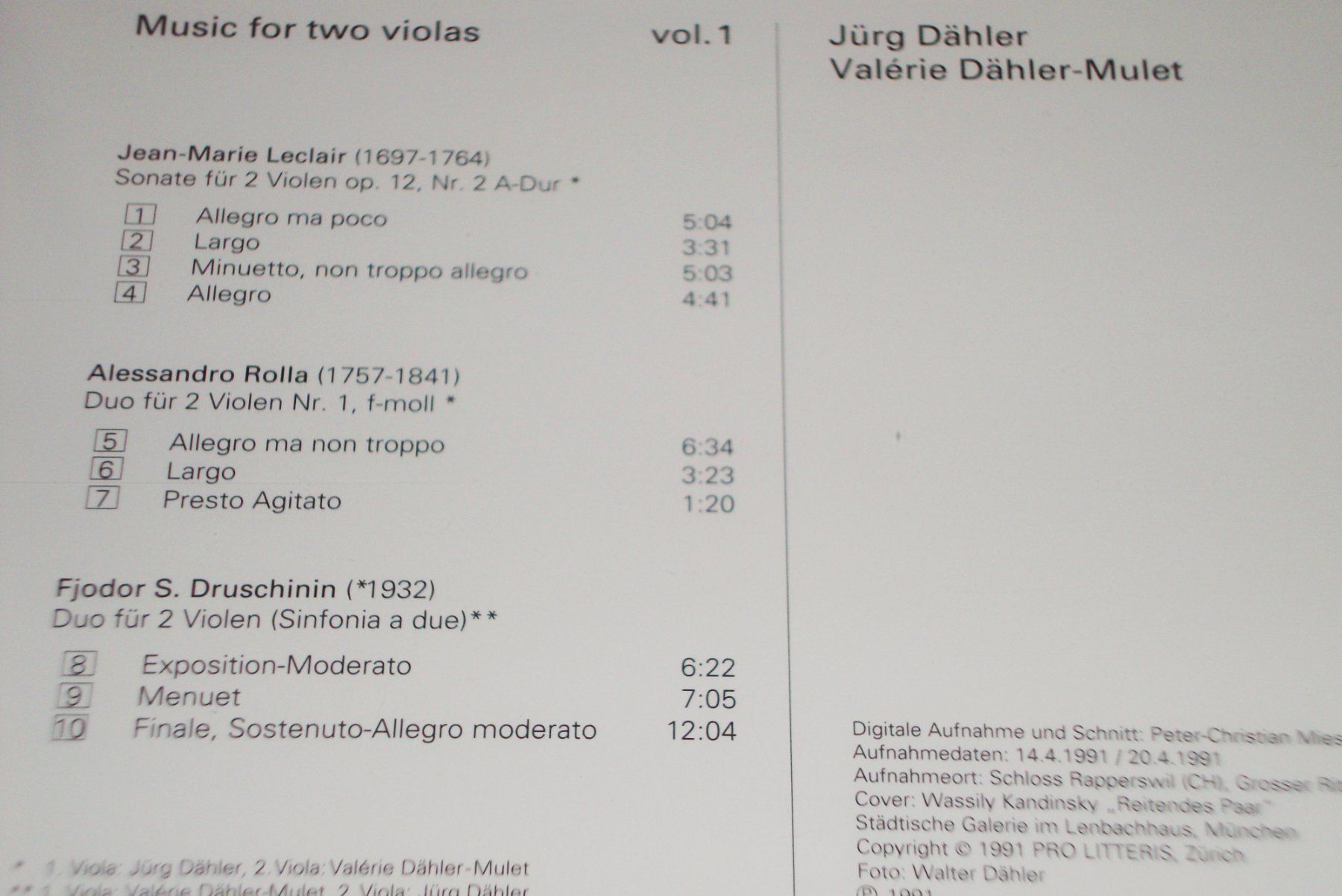 Jean-Marie Leclair, Alessandro Rolla, Fjodor S. Sruschinin (Neu und ...