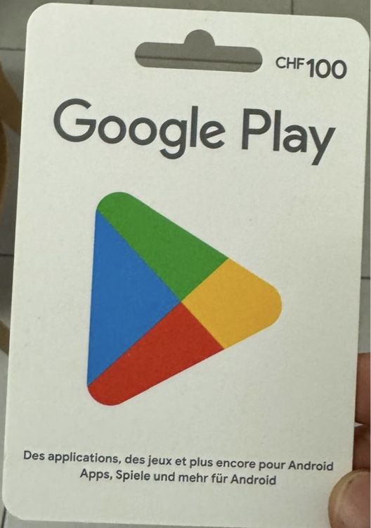 Google Play Karte 100.- | Kaufen auf Ricardo
