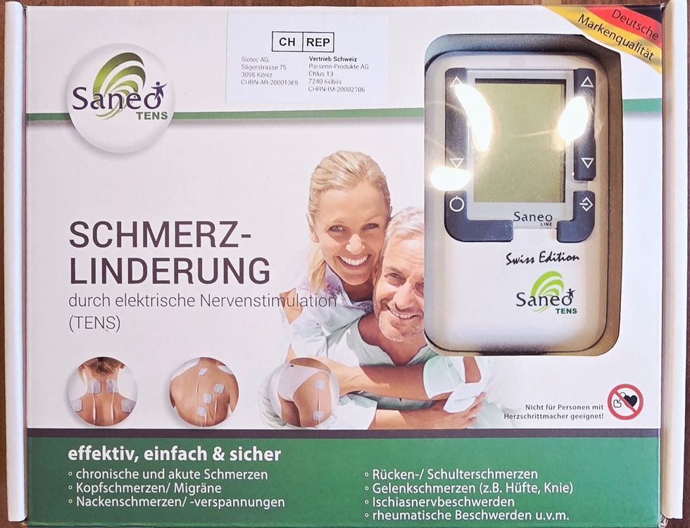TENS-Gerät (SANEO) Schmerzlinderung & Muskelentspannung (Neu (gemäss ...