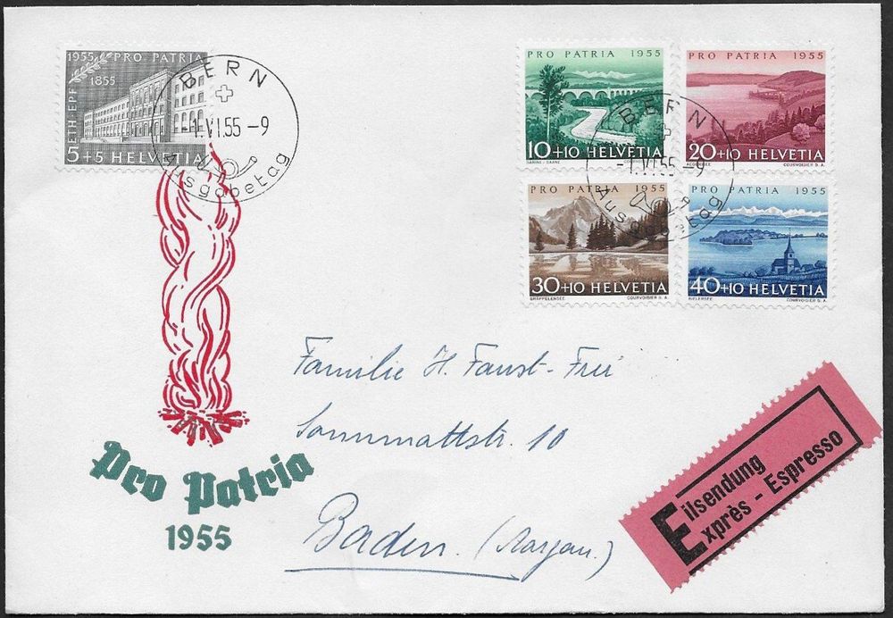 1955 Ex.FDC illust. BERN 1.VI. Serie Seen/Wasserläufe ab 1.- | Kaufen auf Ricardo