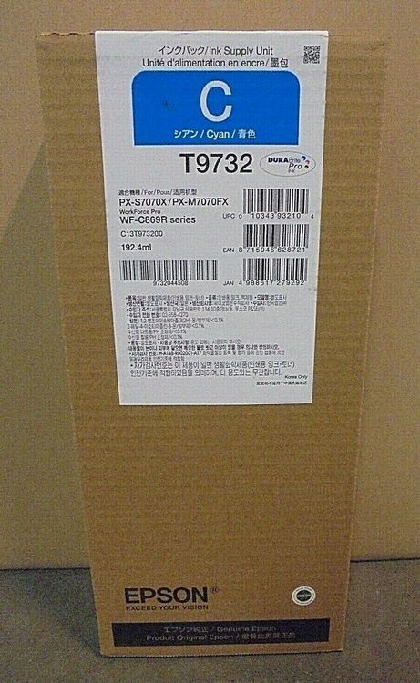 Epson WorkForce Pro WF-C869, PX-S7070 cyan Patrone, T9732 (Neu und ...