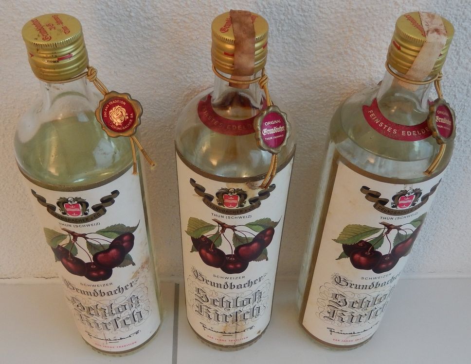 3 Fl. Grundbacher Schloss-Kirsch Kellerräumung alt 3Lt. | Kaufen auf ...