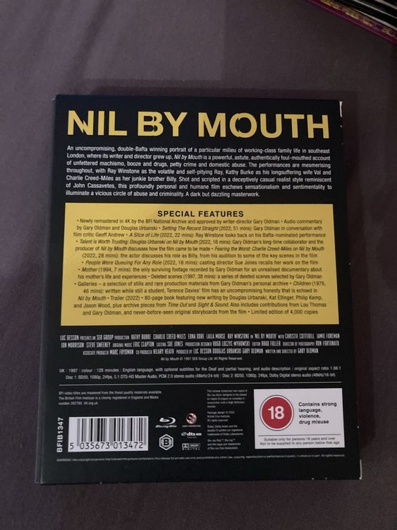 Nil by mouth BluRay special edition Ray Winstone Gary Oldman | Kaufen auf Ricardo