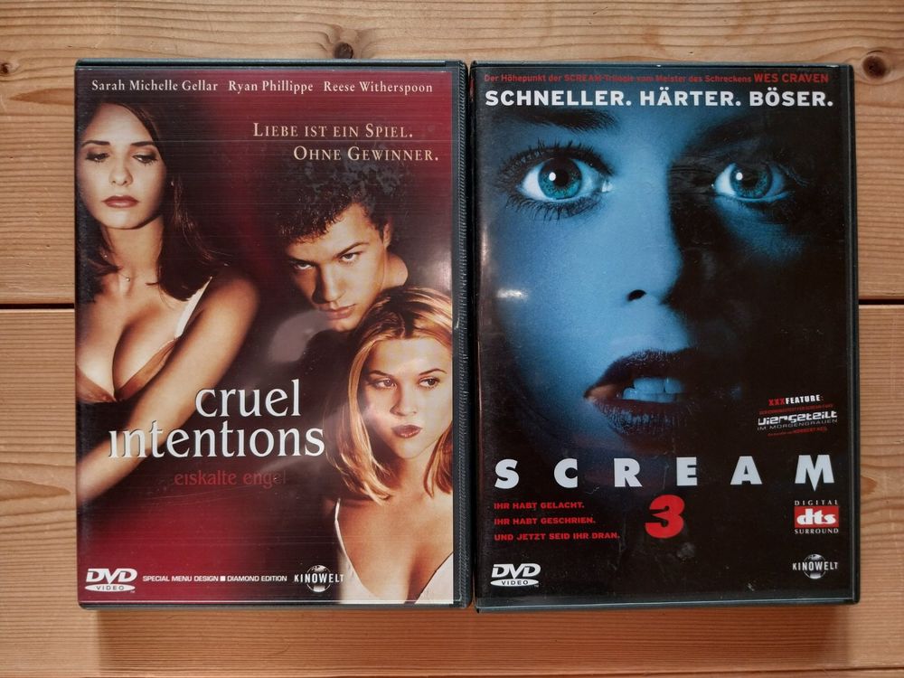 DVD Scream 3 und Cruel Intentions (Gebraucht) in Staufen für CHF 2 – mit Lieferung auf Ricardo ...