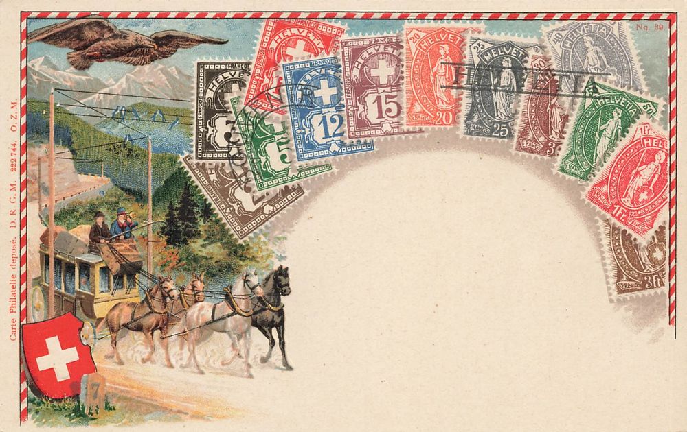 Postkarte mit Briefmarken - Prägekarte | Kaufen auf Ricardo