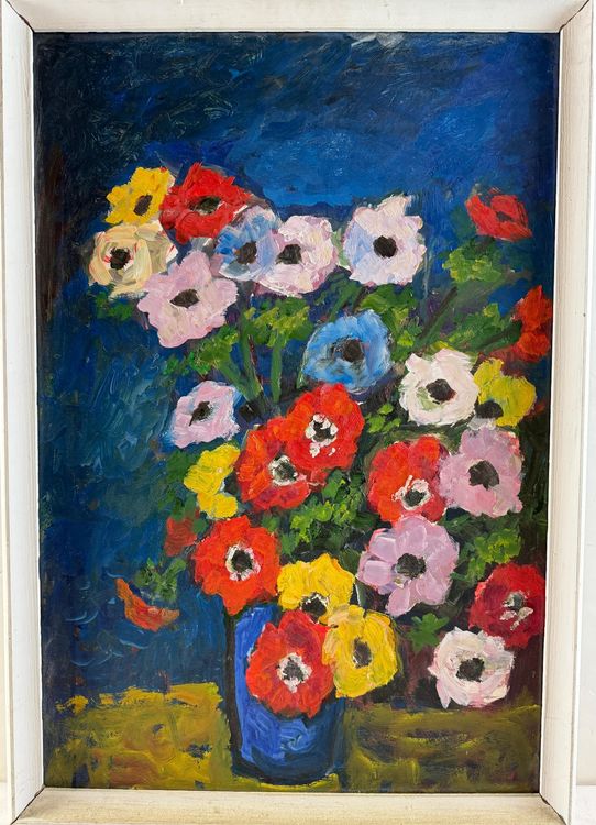Blumenstrauss in Vase, Ölgemälde, gerahmt. | Kaufen auf Ricardo