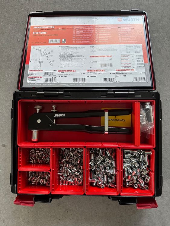 WÜRTH Einnietmuttern Set inkl. Zange, 5964 091 700, NEU (Neu und ...