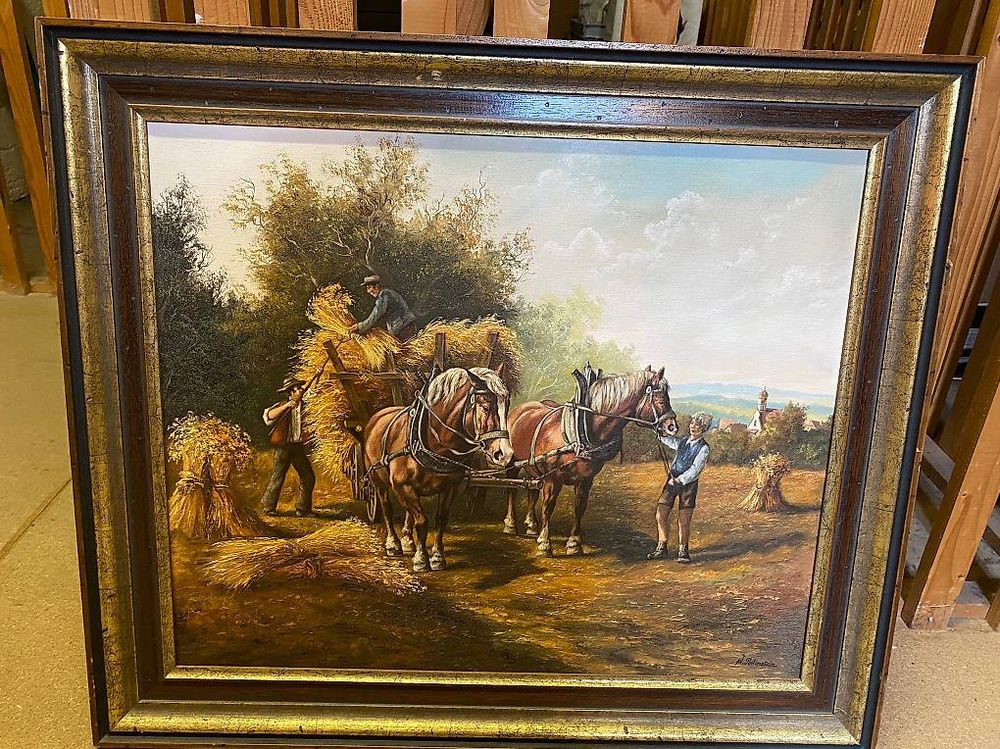 Ölgemälde "Erntegespann" signiert W. Pottenstein gerahmt (Gebraucht) in ...