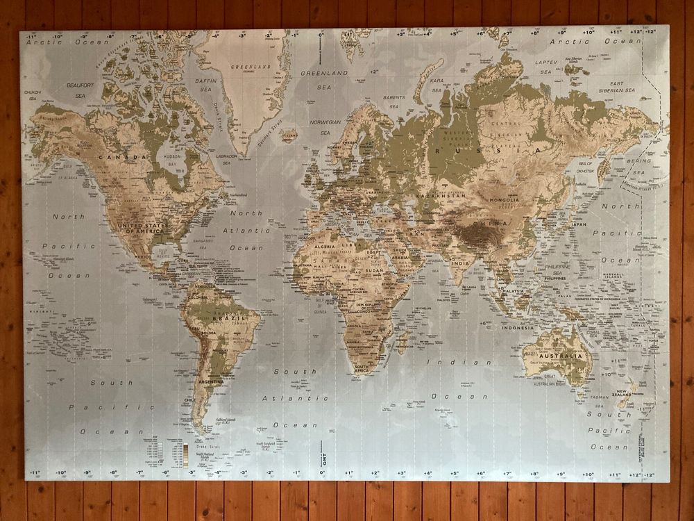 Bild Weltkarte auf Leinwand | Kaufen auf Ricardo