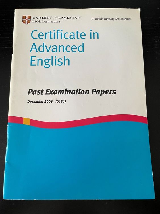 CAS Certificate in Advanced English - Past Examination Paper (Gebraucht ...