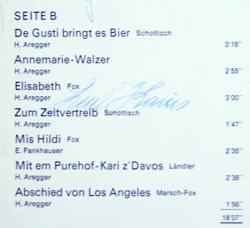 Hans Aregger LP mit AUTOGRAMMEN - LP ♪ GEWASCHEN (Gebraucht) in Unterseen für CHF 9.9 – mit ...