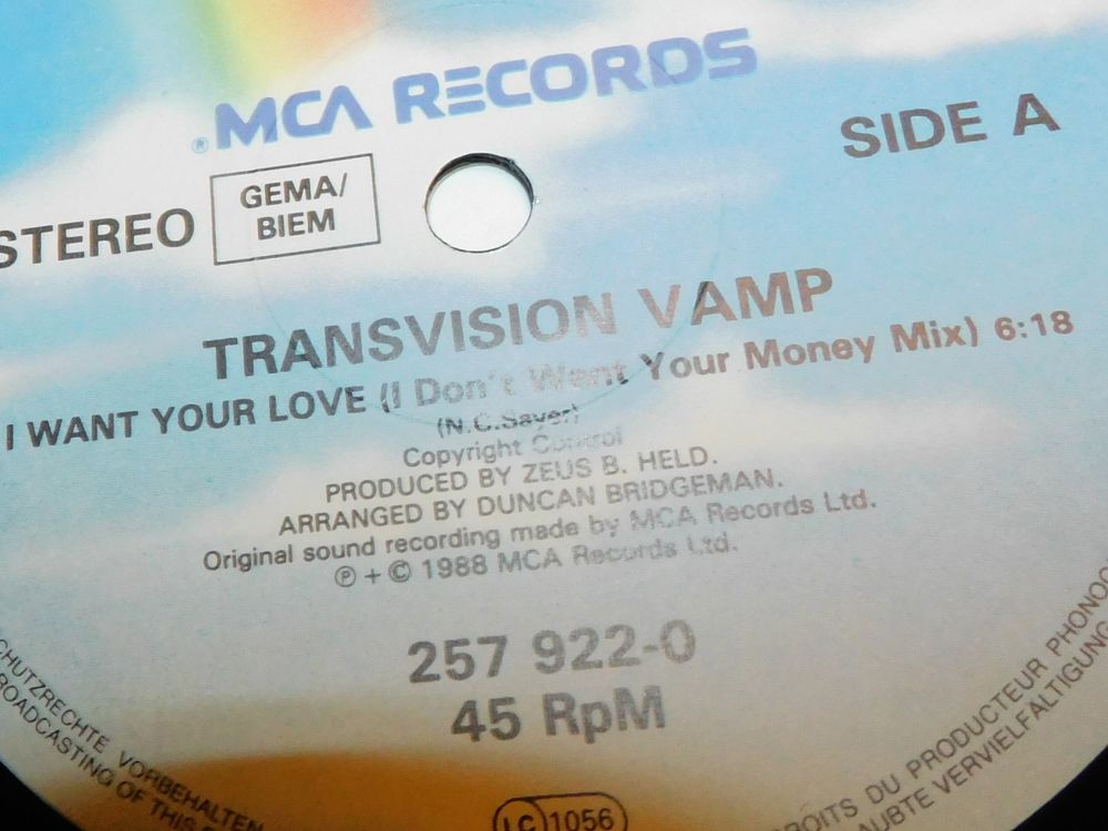LP Schallplatte Transvision Vamp - i Want your Love 1988 (Gebraucht) in ...