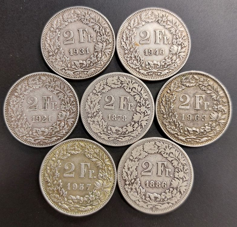 2Fr. 1878/1886 ss 1921/31/46/57/63 (Gebraucht) in Bern 14 für CHF 42 – mit Lieferung auf Ricardo ...