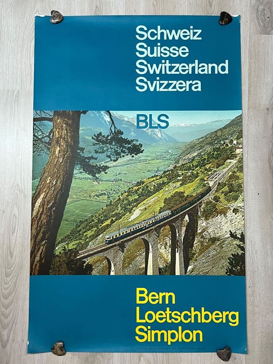 Plakat BLS Bern Lötschberg Simplon 1974 Foto Heinz Studer (Gebraucht ...