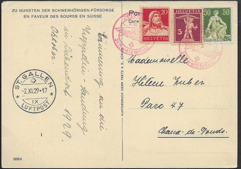 1929 AK ZEPPELIN CH-Flug St. Gallen speziell frank. ab 1.- (Gebraucht ...