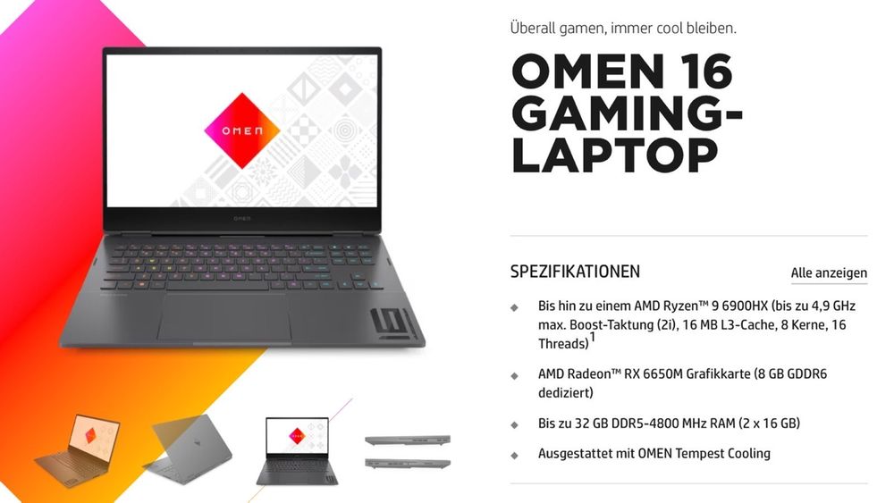 HP Omen 16 Gaming Laptop - Ryzen R7, NEW / UNUSED (Neu und ...