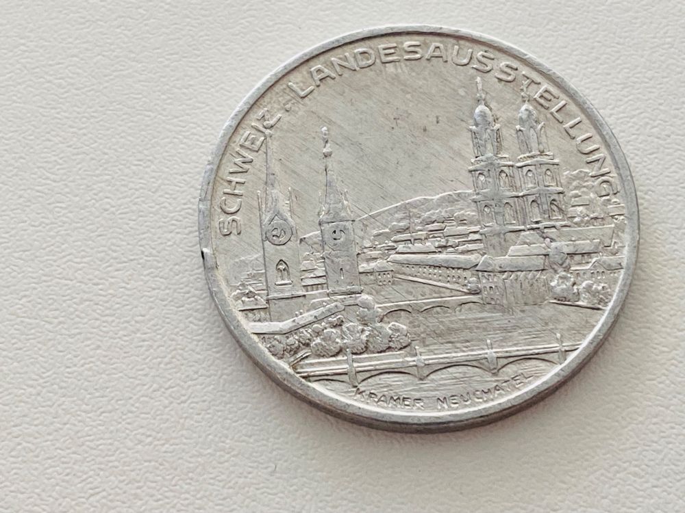 1939 Landi Münze Medaille Aluminium Pavillon Zürich Kramer | Kaufen auf Ricardo