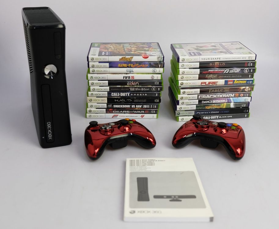 Xbox 360 / Kinect / Rennlenkrad / 2 Microphone / 23 Games (Gebraucht ...