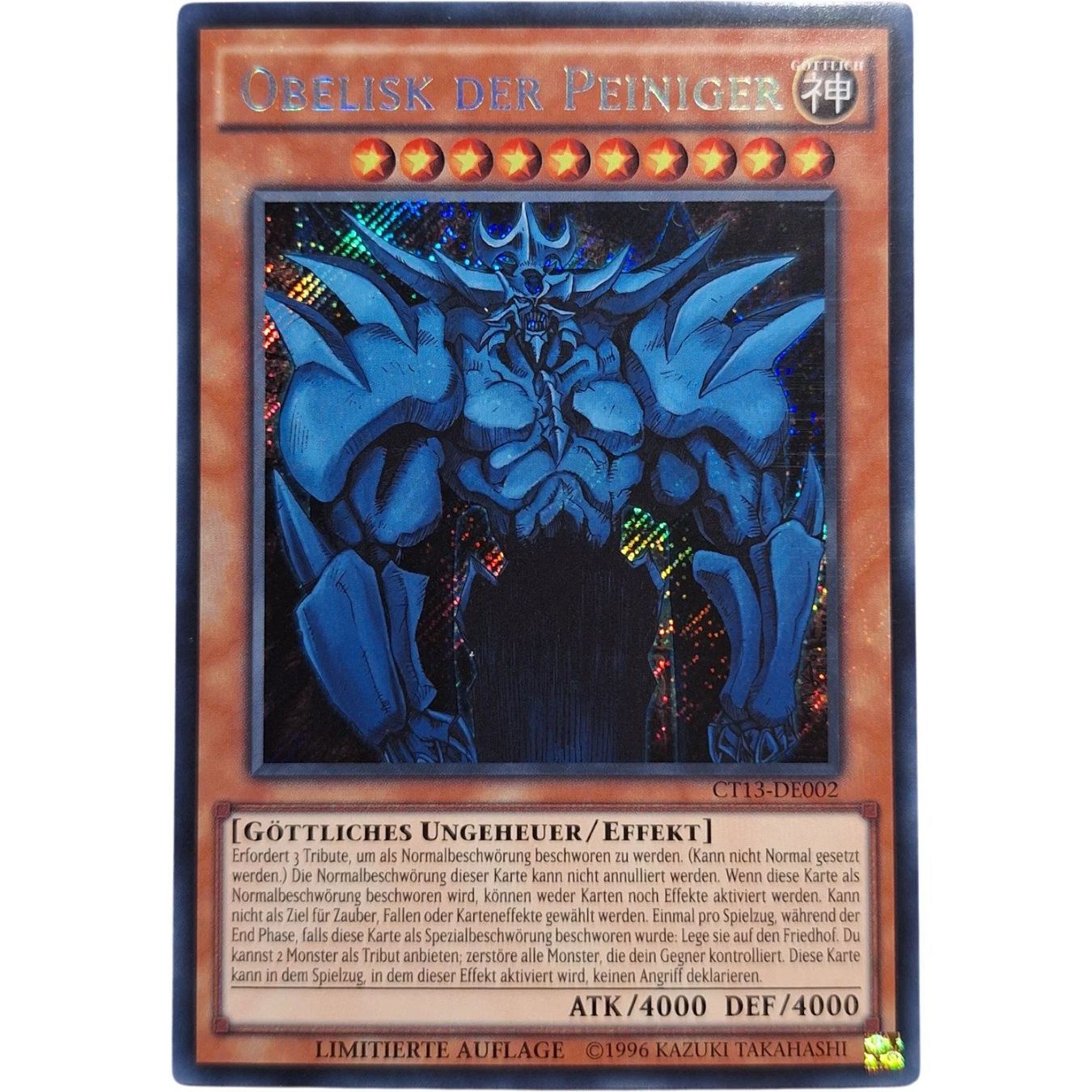 YuGiOh Obelisk der Peiniger Secret Rare Limitierte Auflage C (Neu und ...