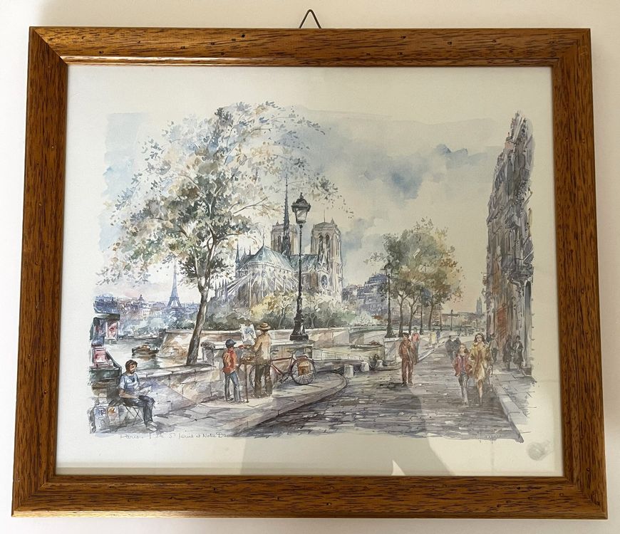 Aquarellbild von Legai, Paris - 44 x 38cm | Kaufen auf Ricardo