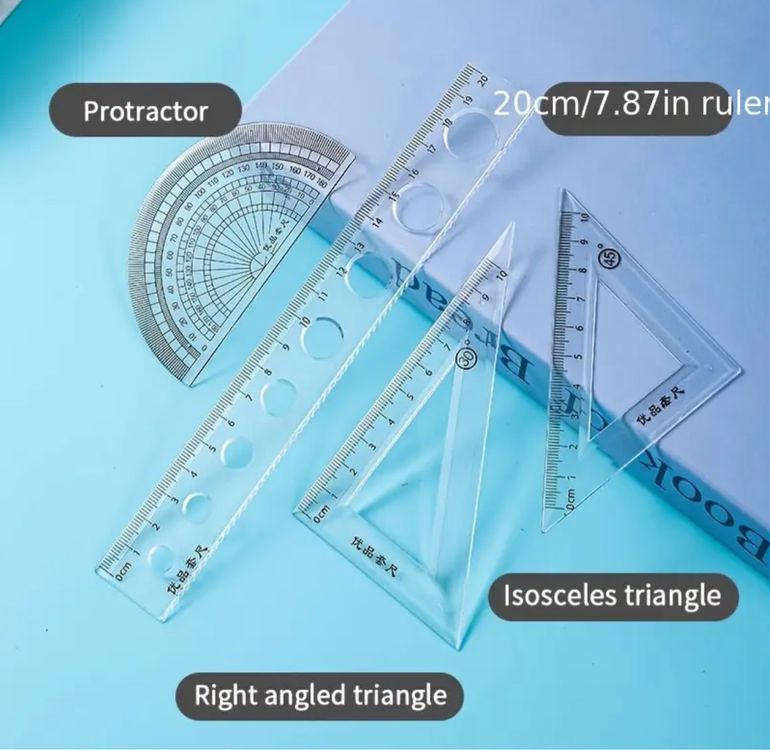 Lineal Geodreieck-Set, neu Ideal für Schule! (Neu und originalverpackt ...