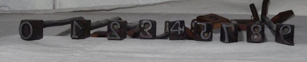 Fers à marquer le bois en fer forgé anciens "Numéros" 9X | Kaufen auf ...