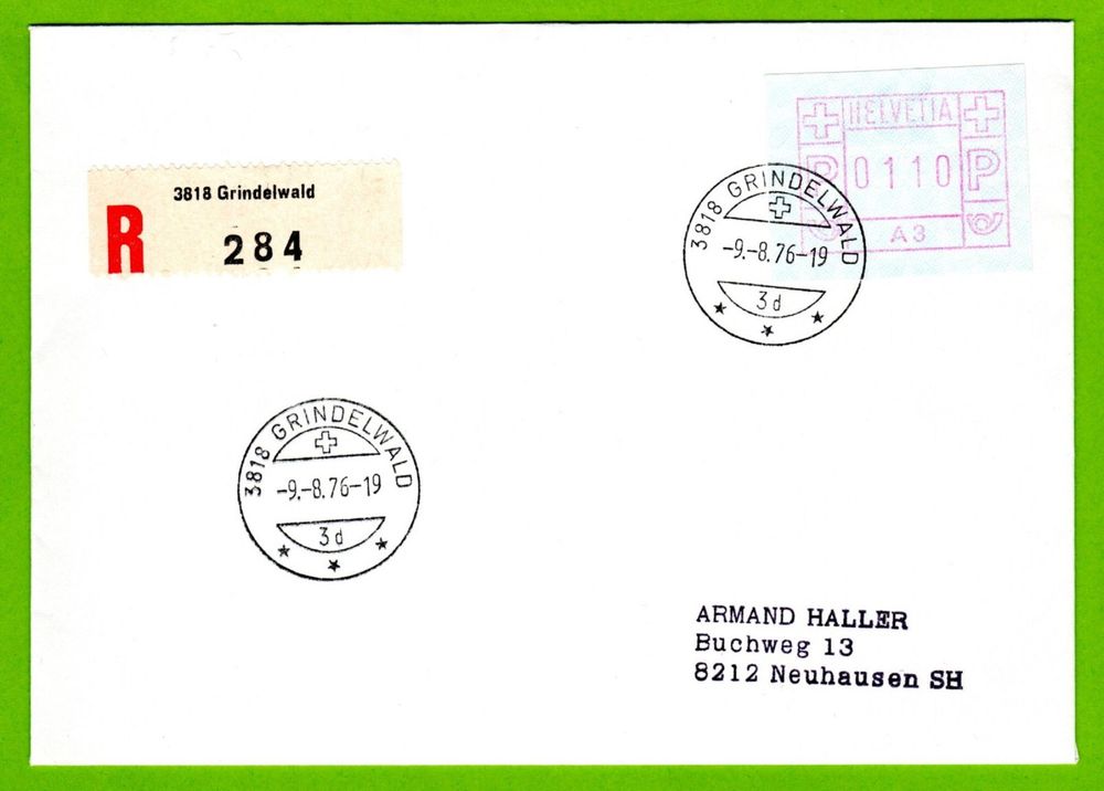 1976 FDC A3 Automatenmarke Grindelwald SBK 80.-- | Kaufen auf Ricardo